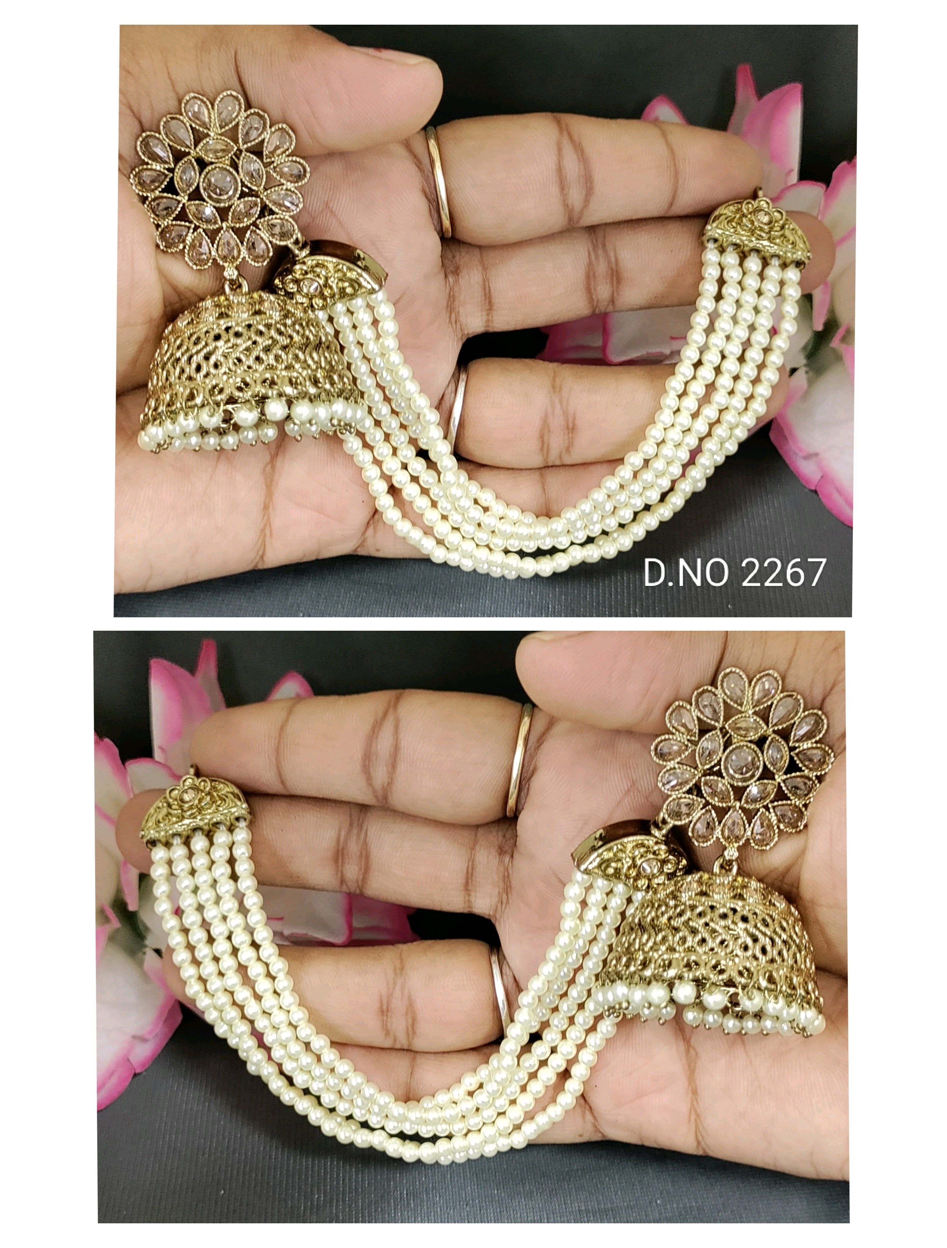 Mehandi Polki Bahubali Earing SKU-2267 A-5 – rchie creation llp