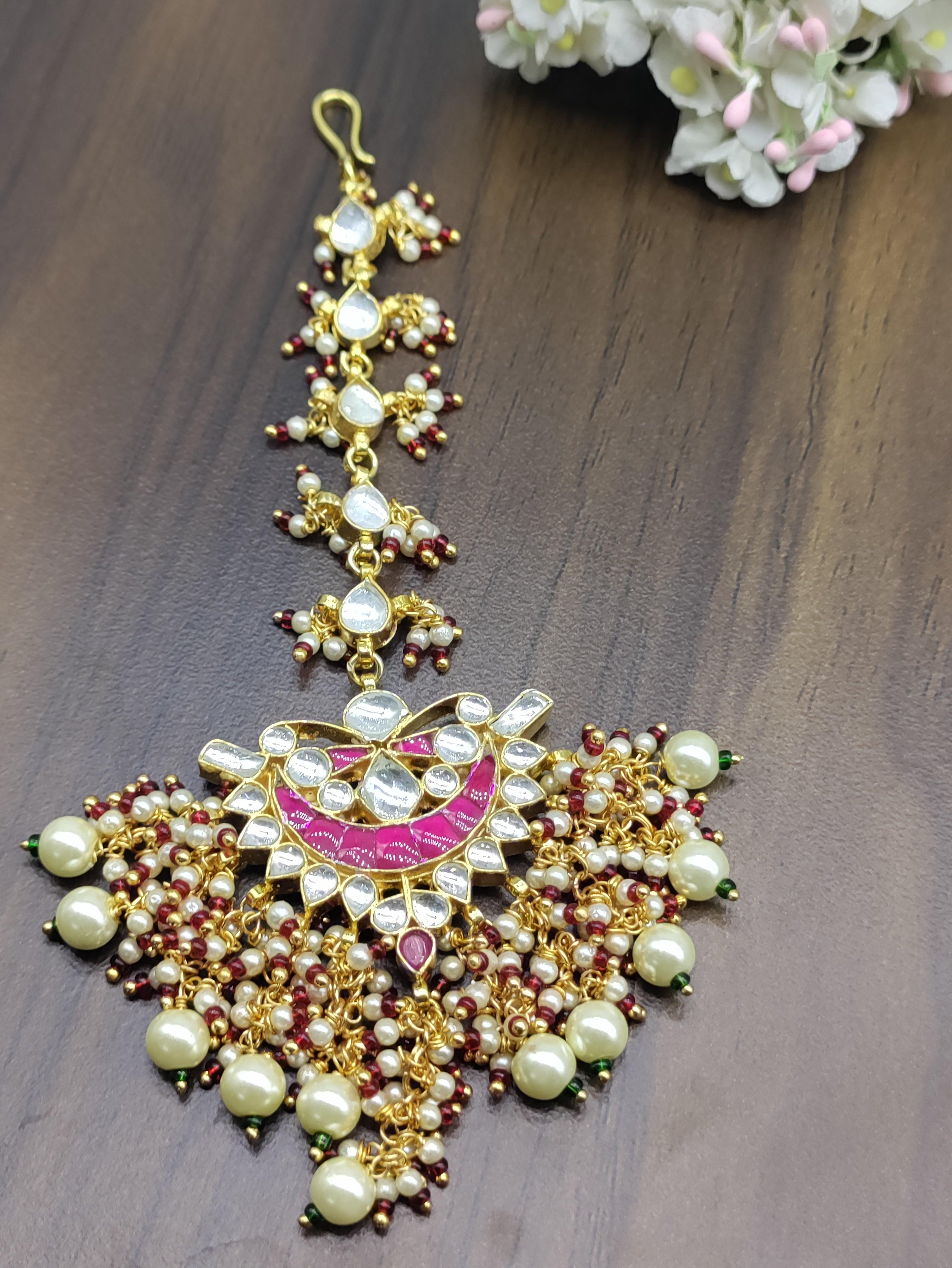 Pachi Jadau Kundan Tikka – rchiecreation